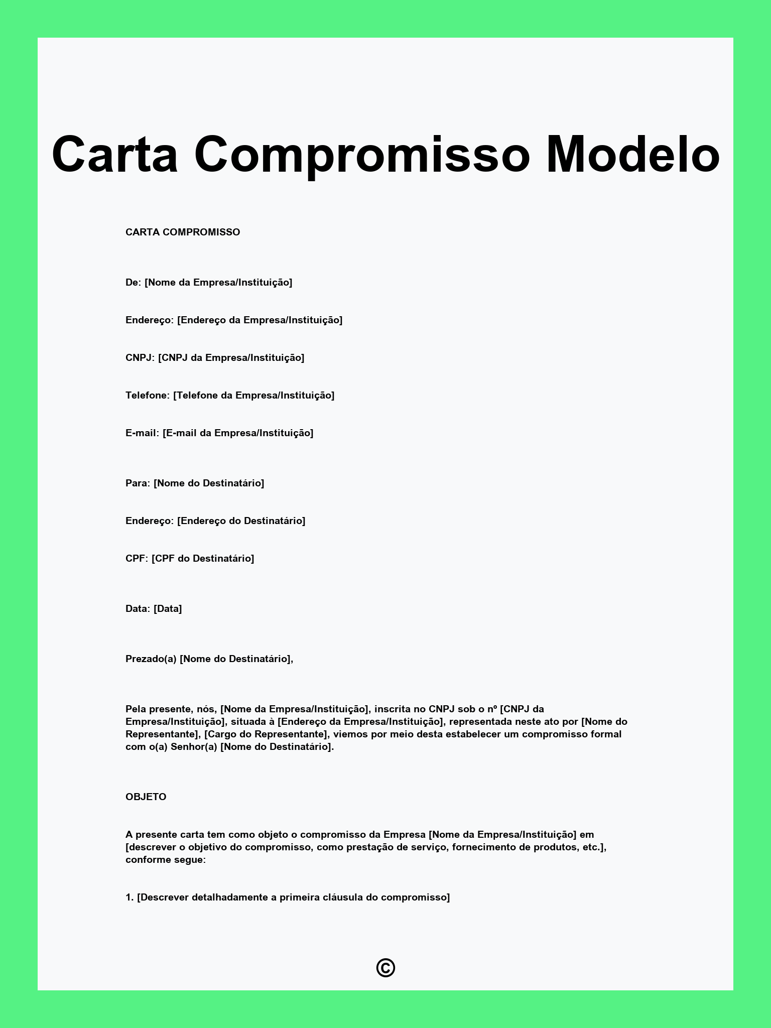 Carta Compromisso Modelo