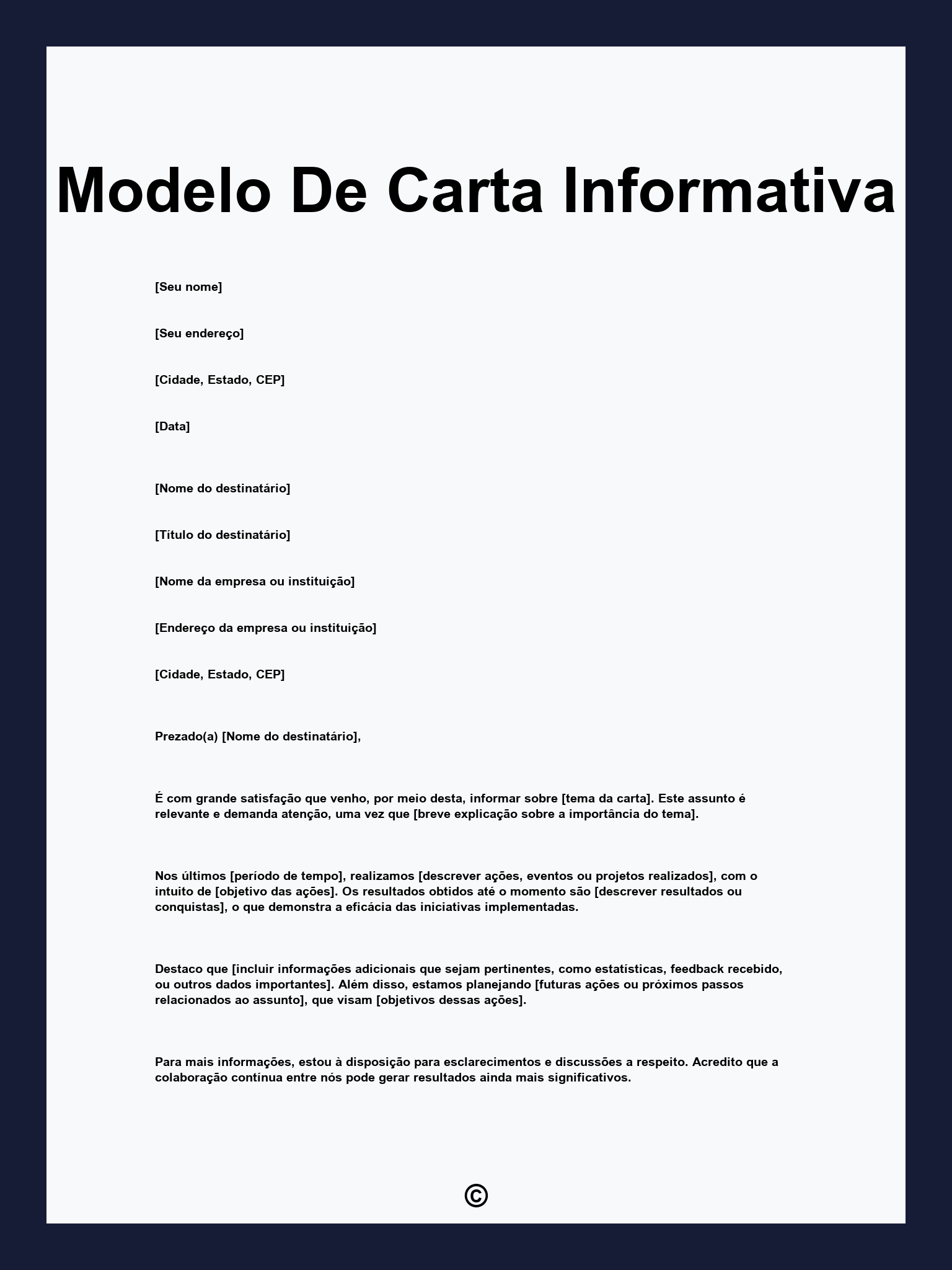 Modelo De Carta Informativa
